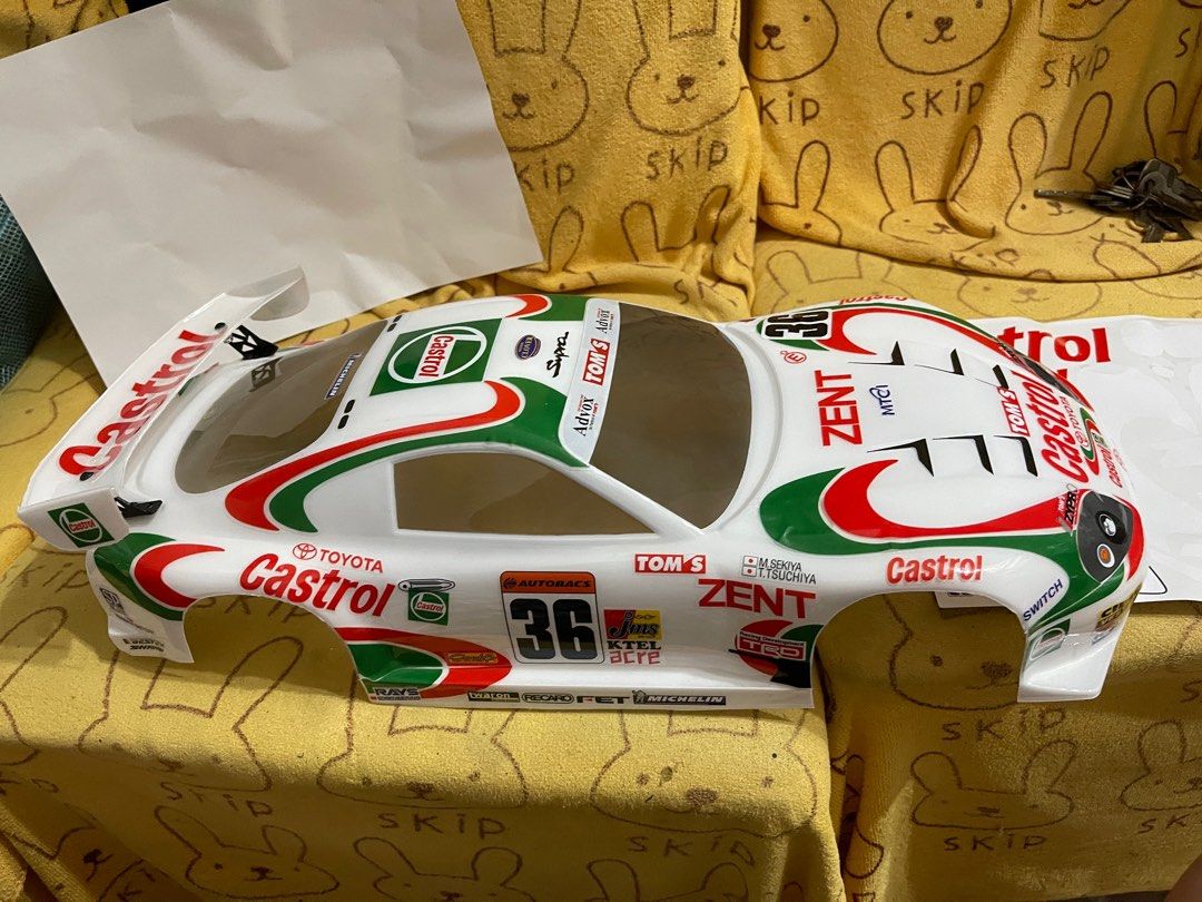 代上色剛完成 全新 1/10 豐田 Toyota Castrol Tom,s supra 2000 RC上色車殻, 興趣及遊戲, 玩具 ...