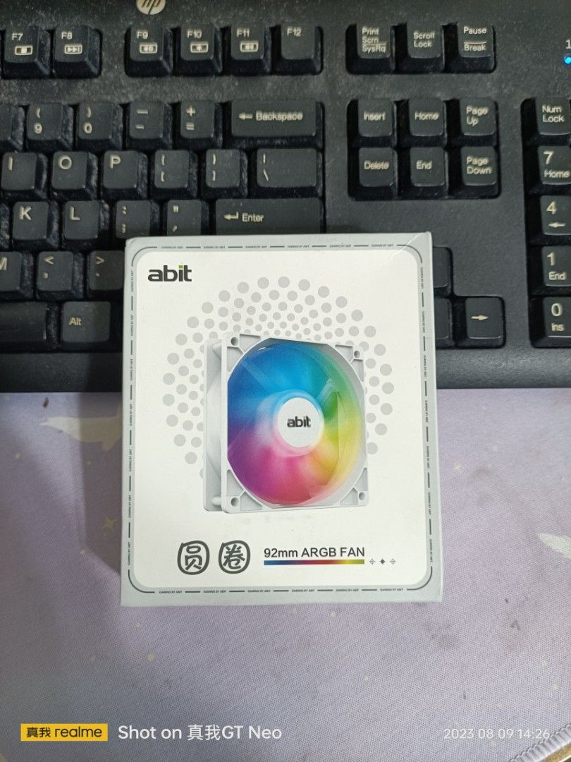 Abit 5V ARGB fans 9cm size, white color, Computers & Tech, Parts ...