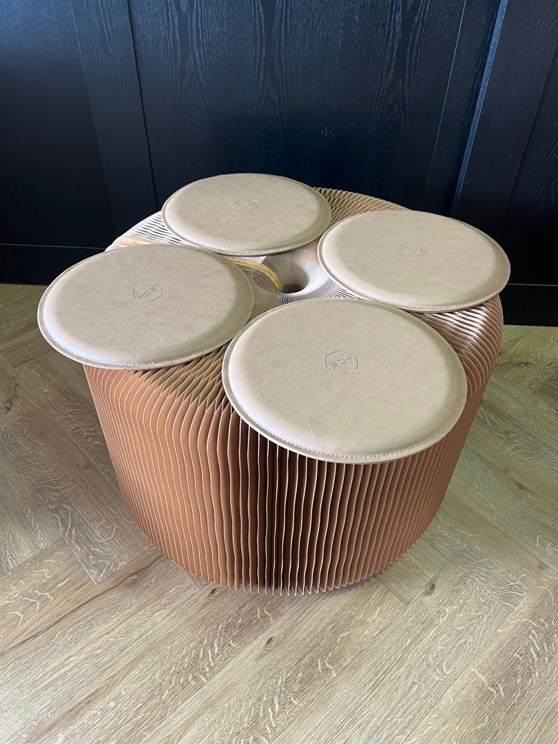 Accordion Folding Kraft Paper Sofa Chair, Furniture & Home Living ...