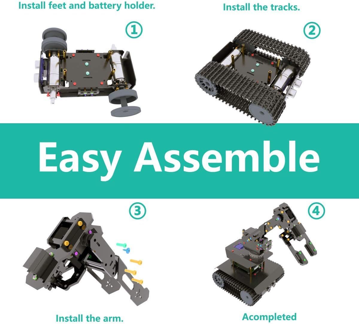 Adeept RaspTank-Pro Robot Car Kit, WiFi Wireless Smart Robot for ...