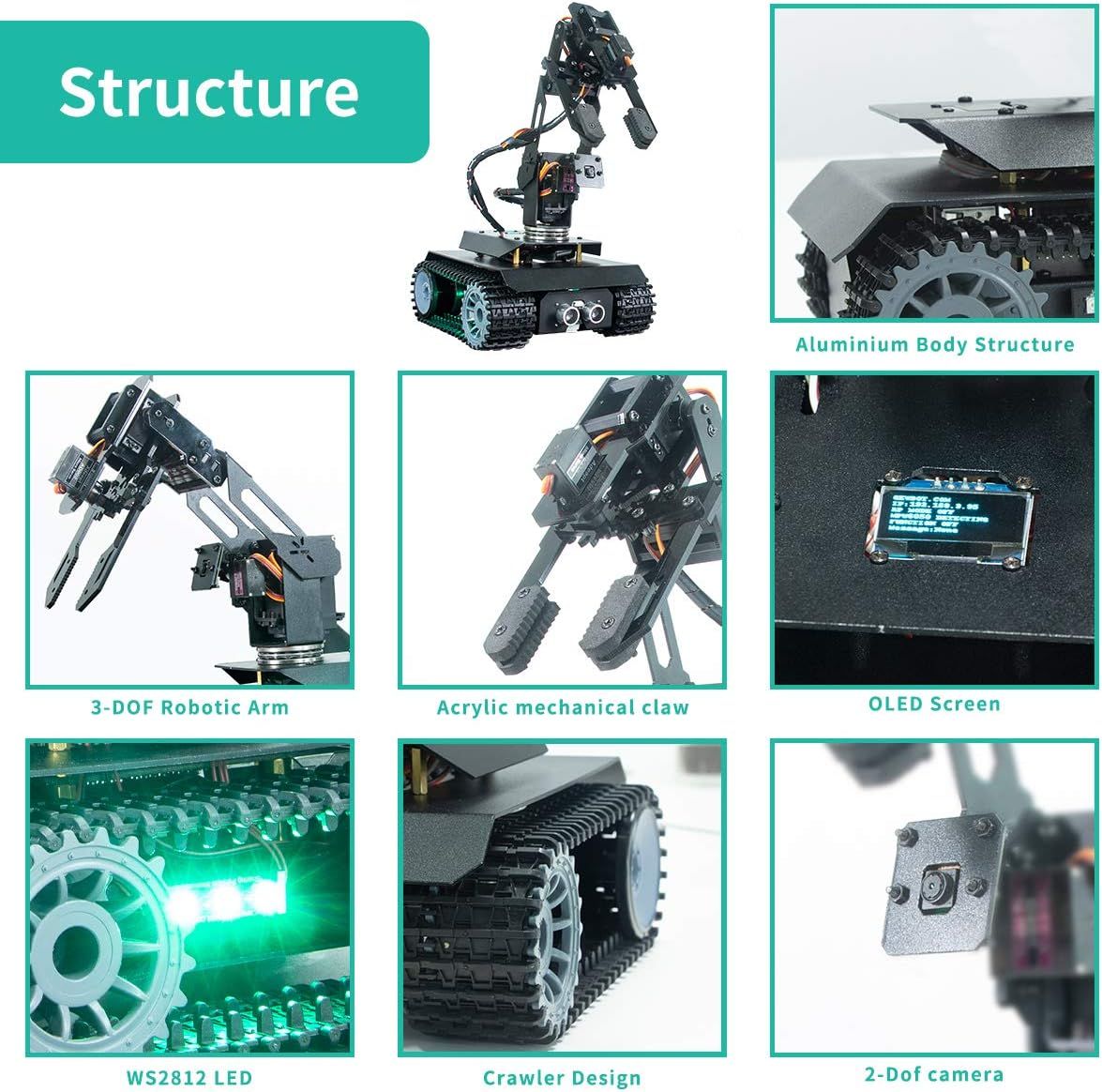 Adeept RaspTank-Pro Robot Car Kit, WiFi Wireless Smart Robot for ...