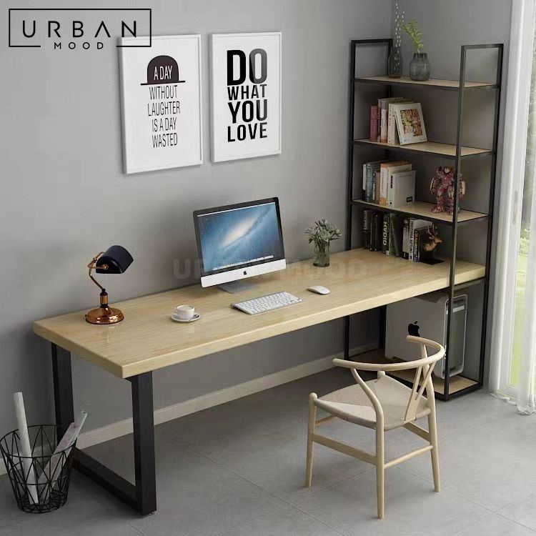 AFLAME Rustic Solid Wood Study Table, Furniture & Home Living ...