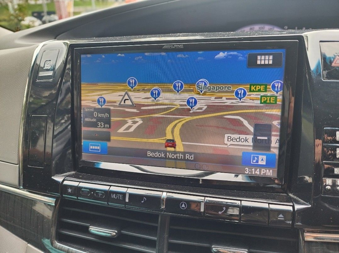 Estima Alpine X009 GPS head unit, remote and console panel for Estima ACR50, Car Accessories ...