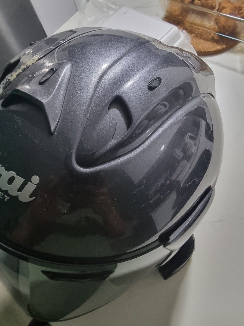 Arai Ram 3 Gunmetal, Motorcycles, Motorcycle Apparel on Carousell