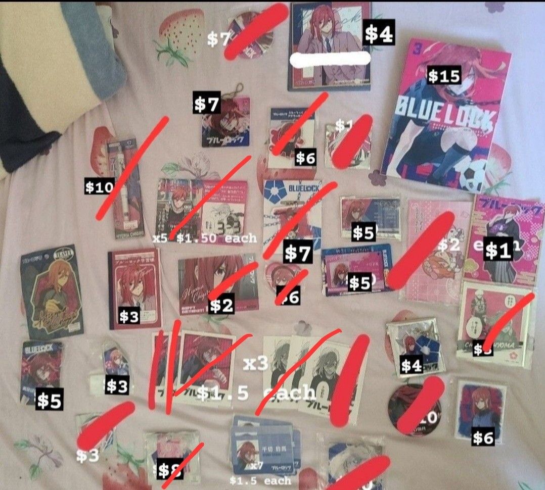 Assorted Bluelock merch (chigiri hyoma/bachira meguru/ kunigami rensuke ...