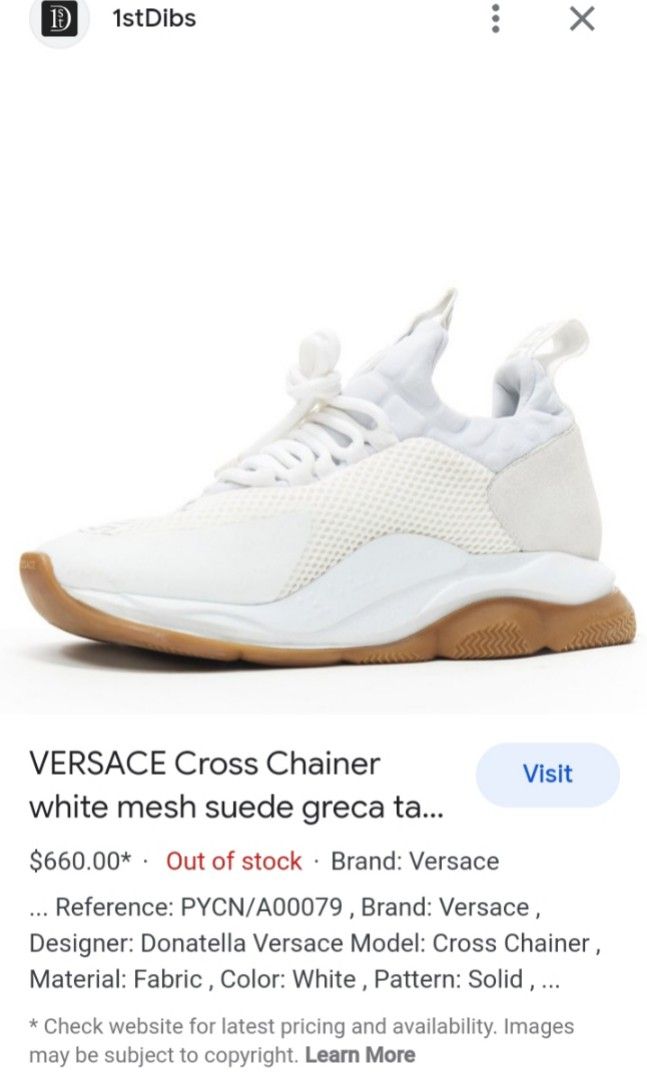 Authentic Versace Cross Chainer White Mesh and Suede Sneakers on Carousell