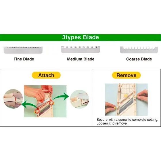 Benriner Mandolin Slicer - 3 interchangeable blade and finger Guard ...