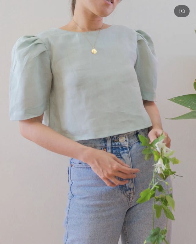 BNWT Linen Modern Filipiniana, Women's Fashion, Tops, Blouses on Carousell
