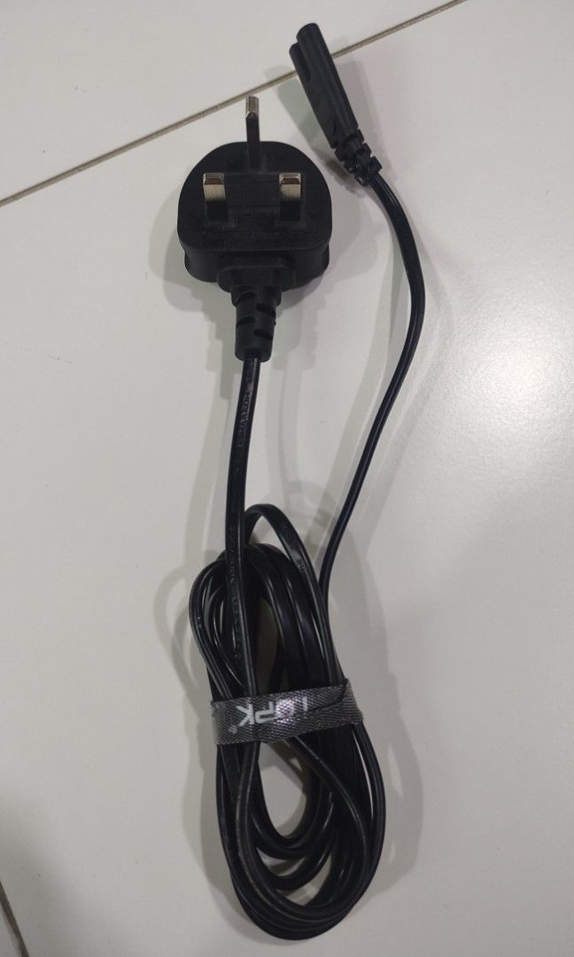 1.8m C7/Figure-8/Infinity/Shot-gun Plug with Local/UK Adapter ...