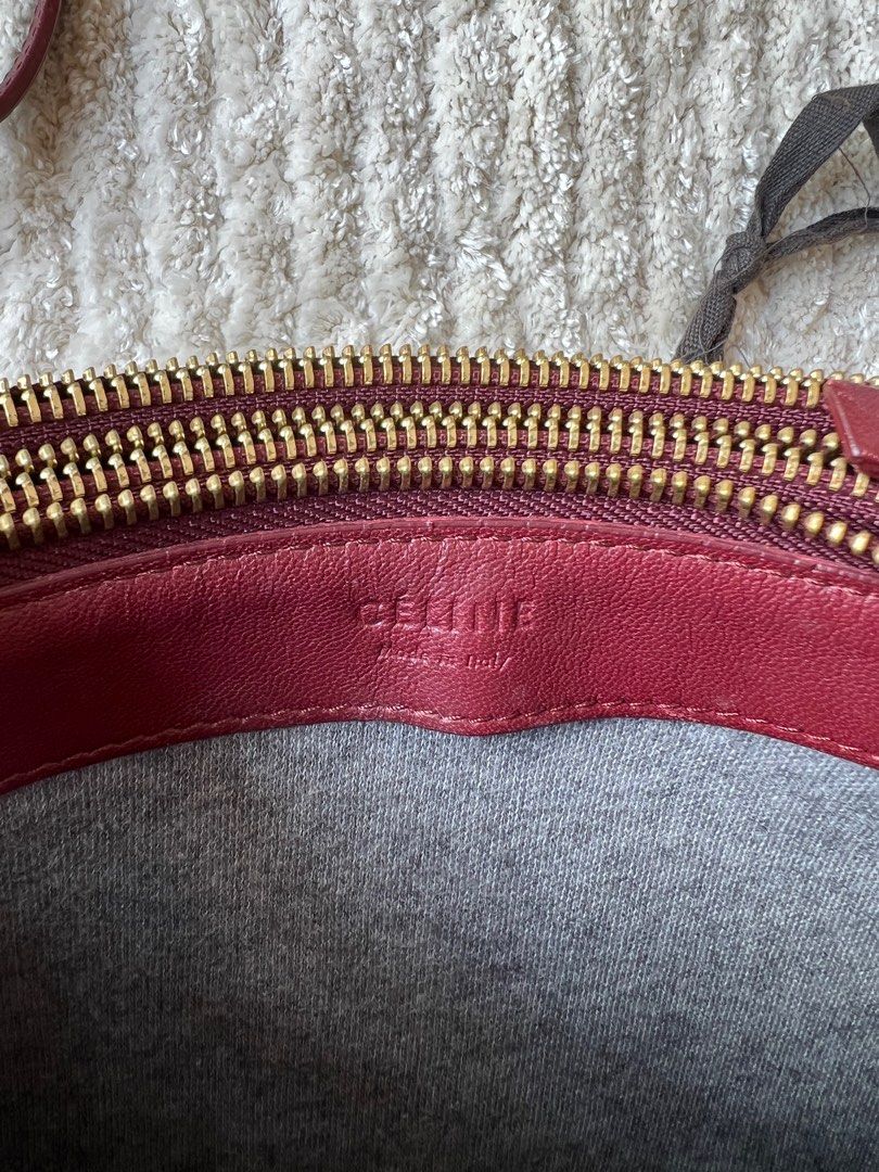 Celine Trio Sling Burgundy, Luxury, Bags & Wallets on Carousell