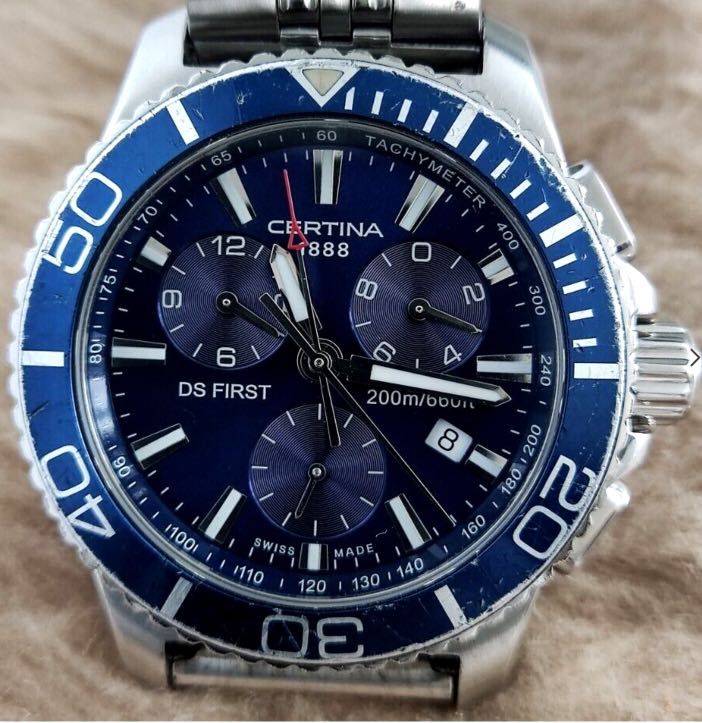 CERTINA DS FIRST 1/8th Sec CHRONOGRAPH Stainless Steel QUARTZ 41mm Men ...