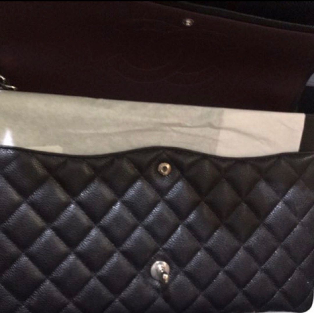 Chanel Maxi Double Flap Caviar in Silver HW, Luxury, Bags & Wallets on ...