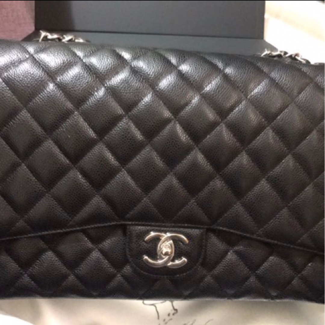 Chanel Maxi Double Flap Caviar in Silver HW, Luxury, Bags & Wallets on ...