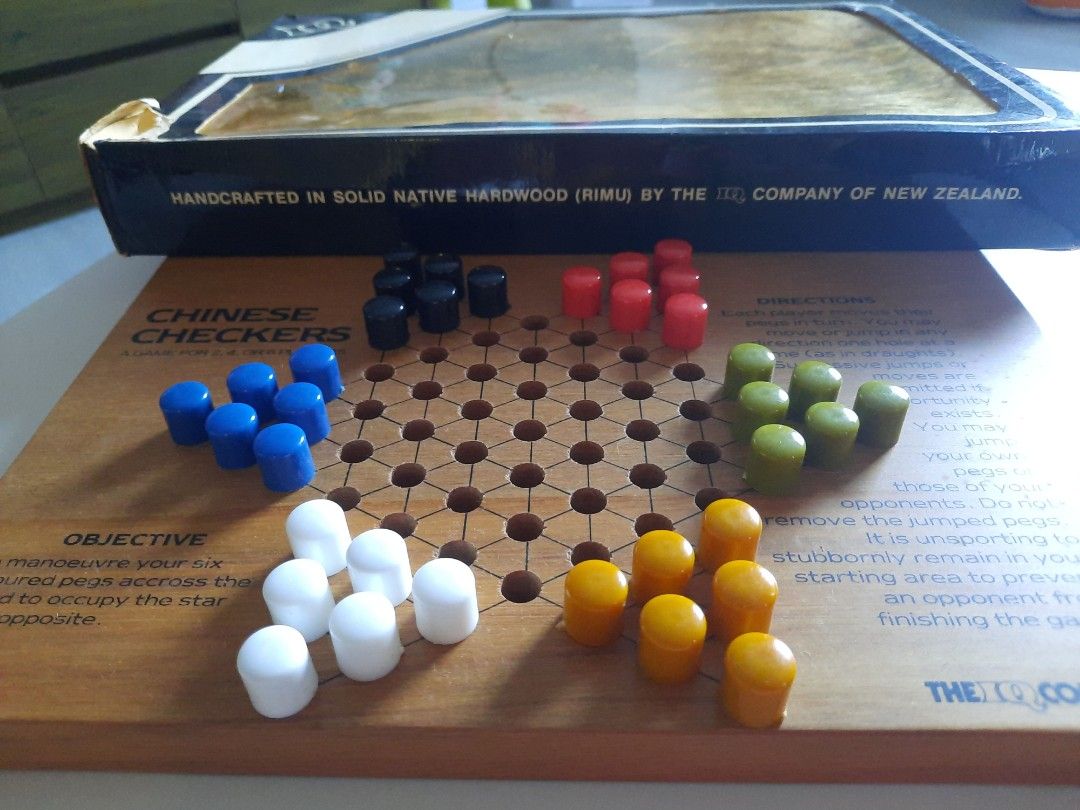 Chinese checkers handcrafted in solid native hardwood, Hobbies & Toys ...
