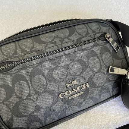 Coach CJ506 Elias Belt Bag In Signature Canvas - Charcoal on Carousell