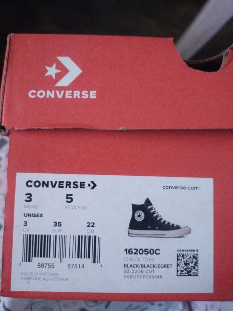 Converse CHUCK 70 HI Unisex Sneakers - Black, Women's Fashion, Footwear ...