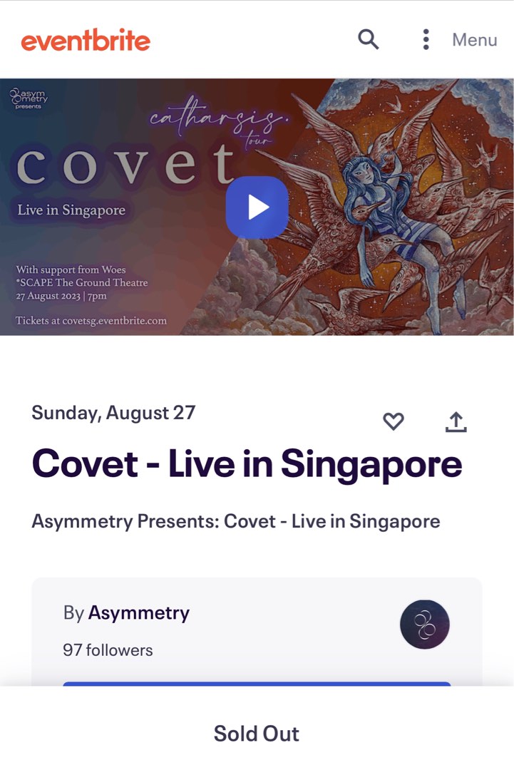 Covet Live in Singapore, Tickets & Vouchers, Event Tickets on Carousell