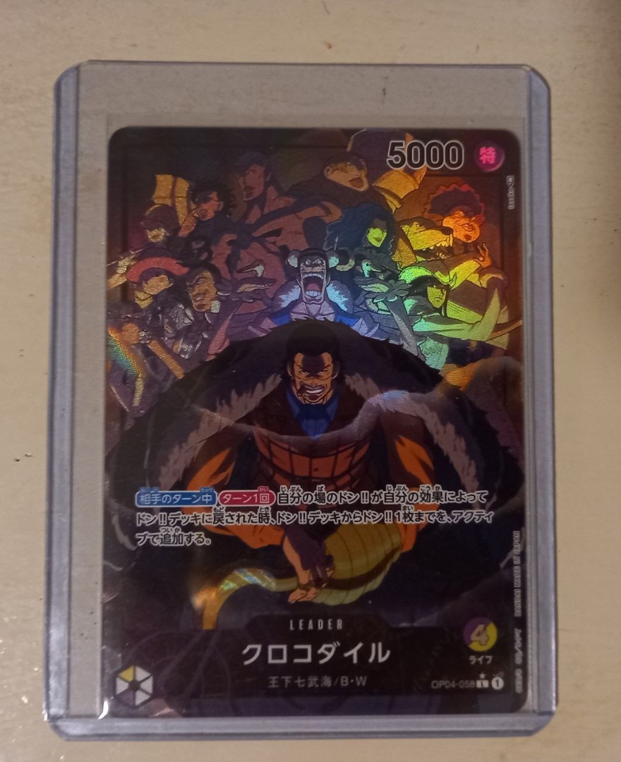 Crocodile Croc Ldr Op4 One Piece TCG Card Parallel AA, Hobbies & Toys, Toys & Games on Carousell