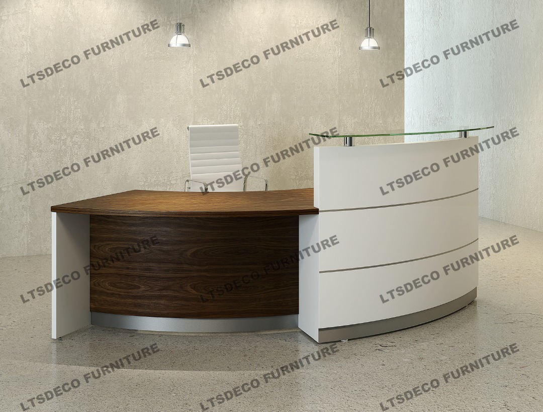 CUSTOMIZED RECEPTION TABLE OFFICE FURNITURE AND PARTITION on Carousell