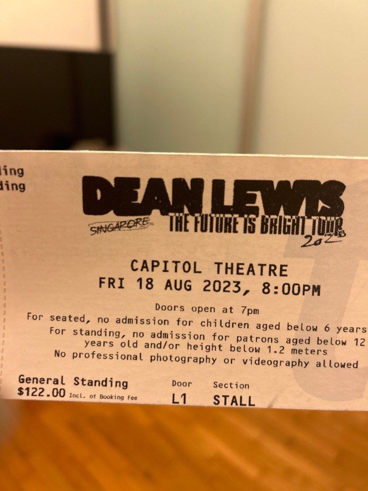 Dean lewis, Tickets & Vouchers, Event Tickets on Carousell