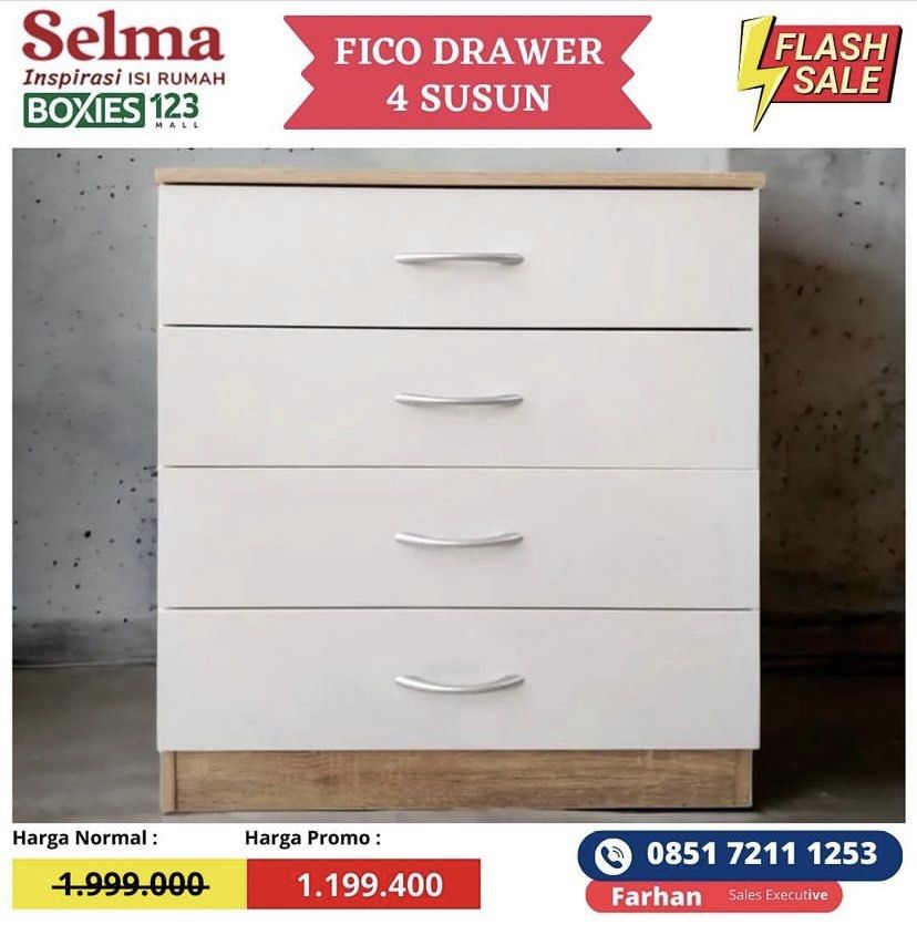 Drawer kayu 3 laci, Perabotan Rumah di Carousell
