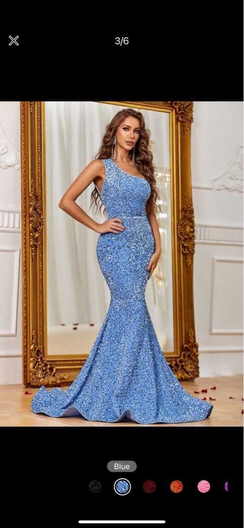 Dusty Blue Entourage, Bridesmaids, Flower Girl Gown on Carousell