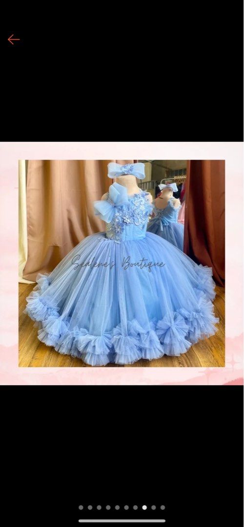 Dusty Blue Entourage, Bridesmaids, Flower Girl Gown on Carousell