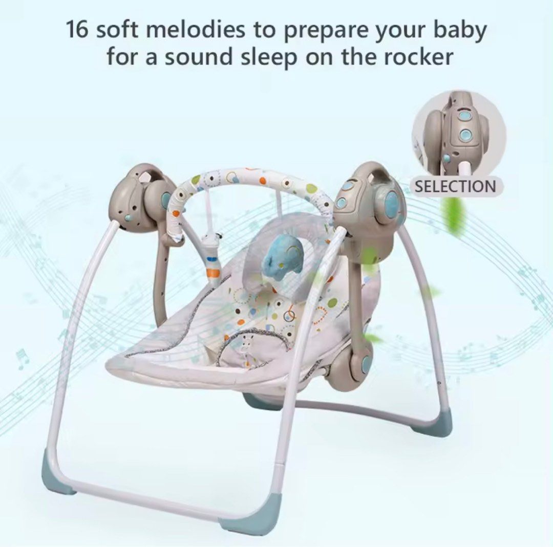 Electric Baby Rocking Chair, Infants Rocker Bed, Baby Cradle Recliner ...