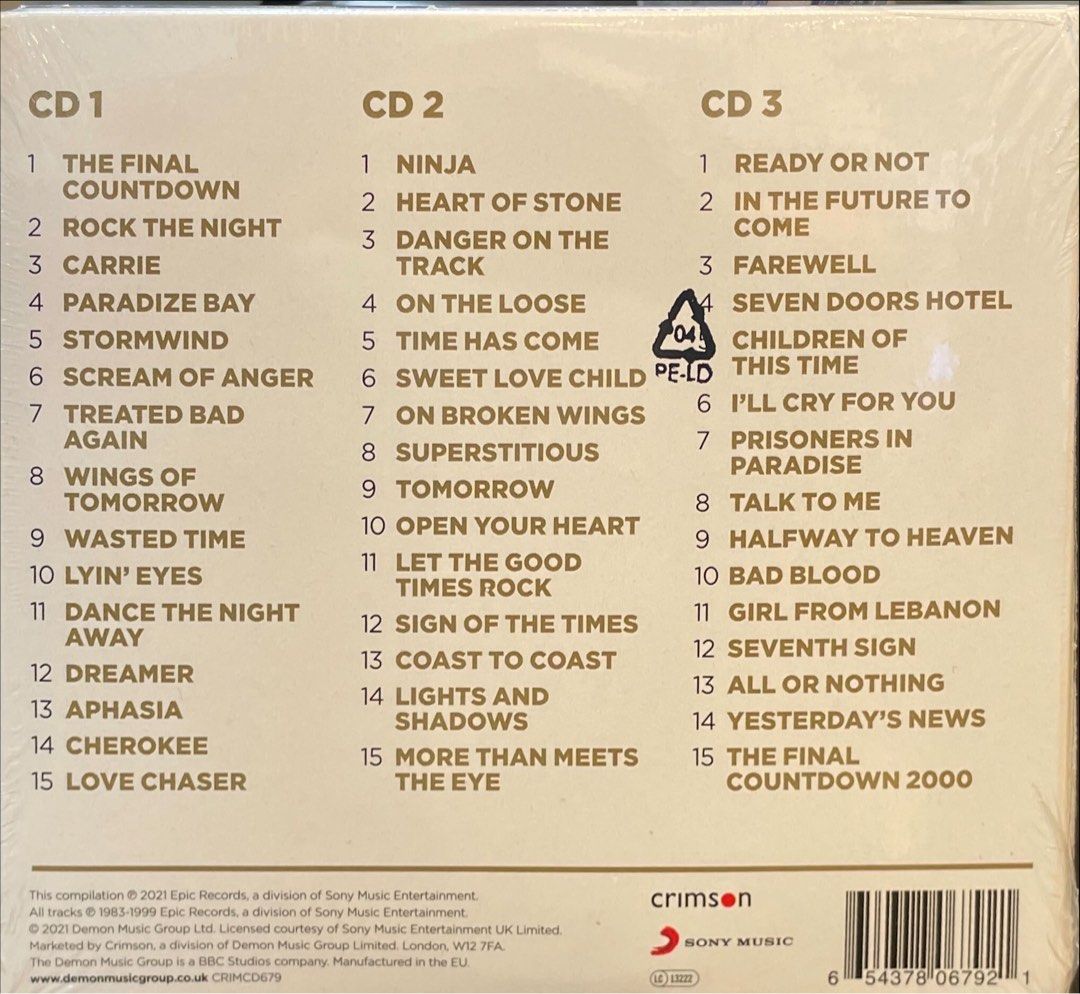 EUROPE: GOLD (3 CD), Hobbies & Toys, Music & Media, CDs & DVDs on Carousell