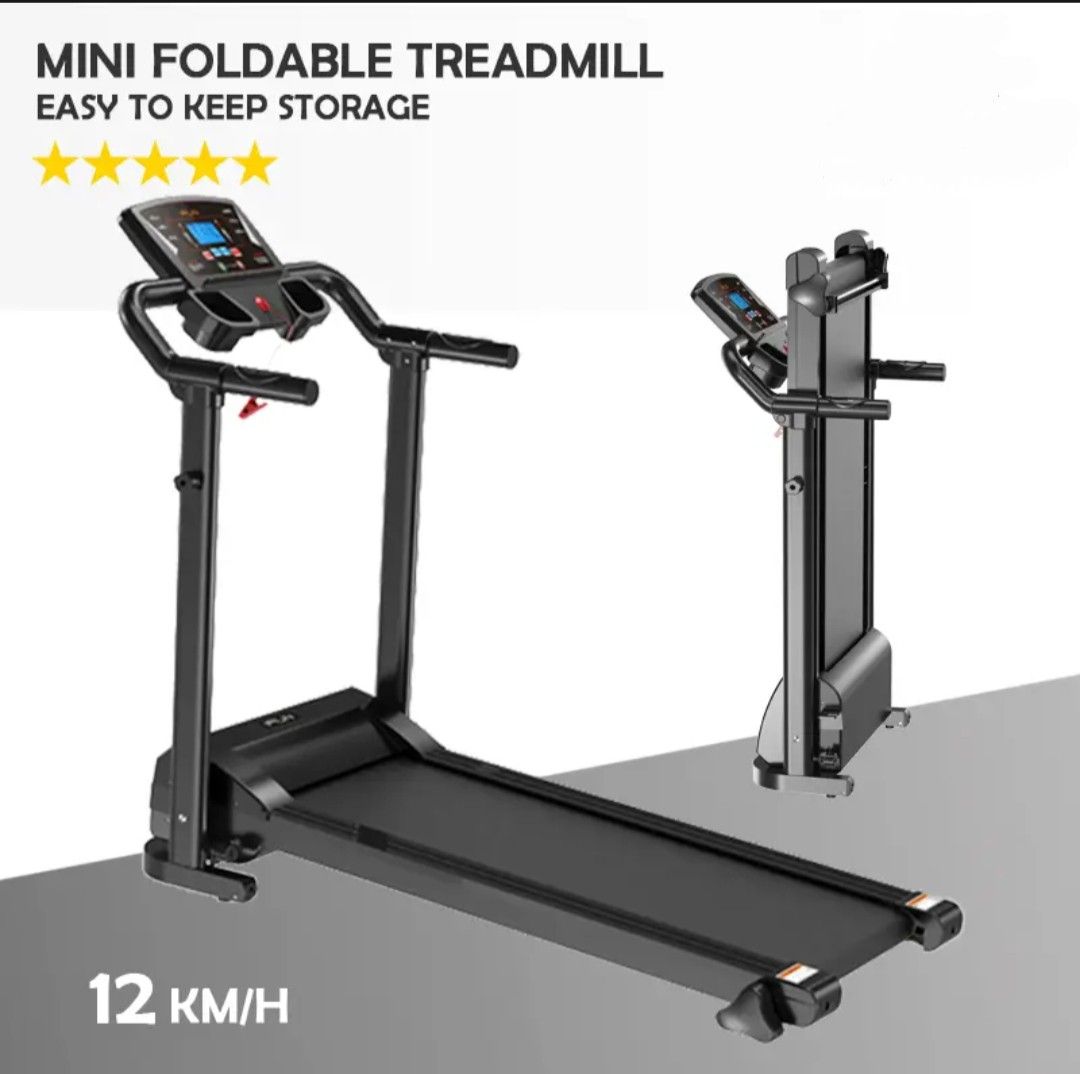 FOLDABLE RUNNING THREADMILL, Sports Equipment, Exercise & Fitness ...