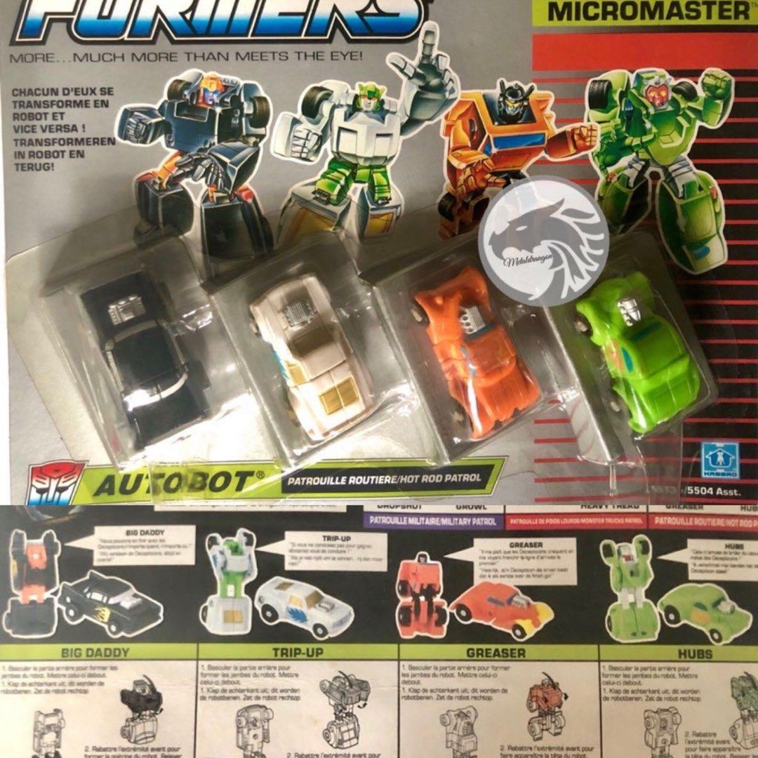 Transformers G1 Vintage TF Hot Rod Patrol Micromasters MOC MOSC ...