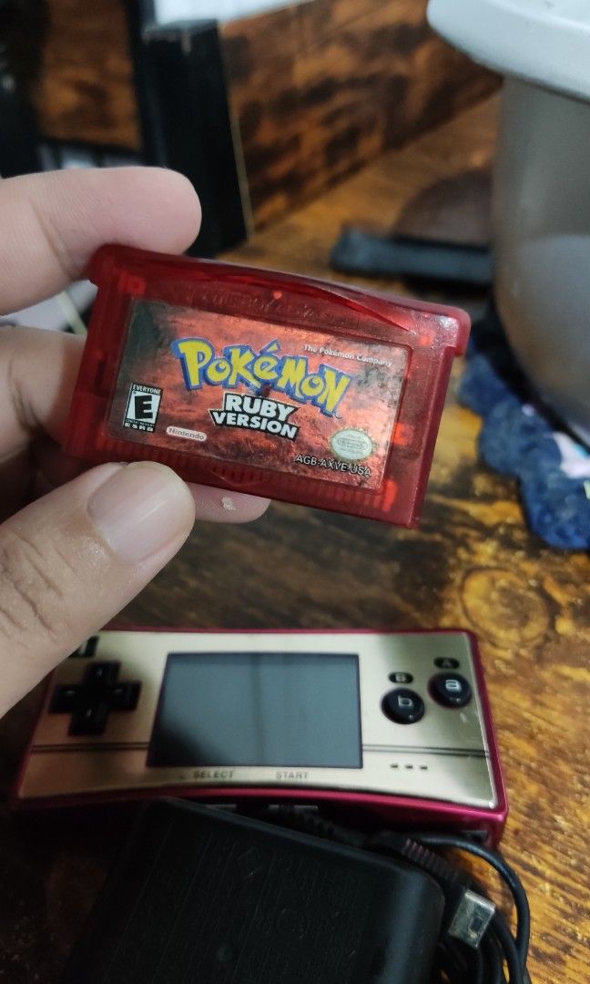 Gameboy Micro Limited Edition Mario ed. w/ Pokemon Ruby (USA/Authentic ...