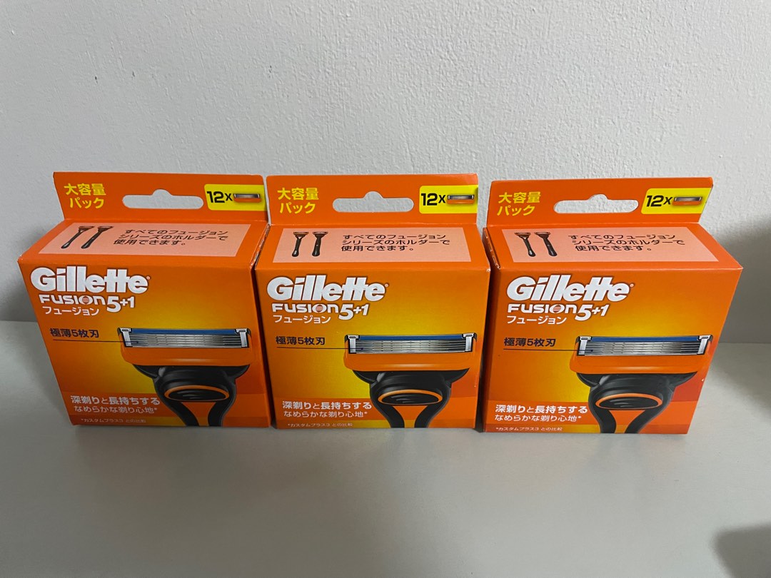Gillette fusion 5 blade x 12 pcs, Beauty & Personal Care, Men's ...