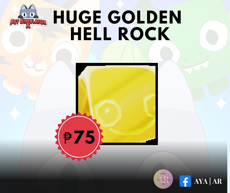 GOLDEN HUGE HELL ROCK | PET SIM X HUGES on Carousell