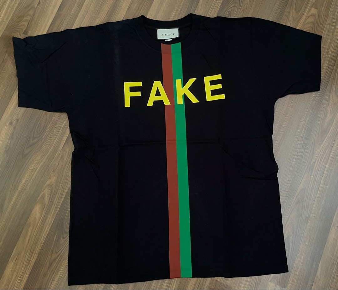 Gucci Fake Not Tee, Men's Fashion, Tops & Sets, Tshirts & Polo Shirts ...