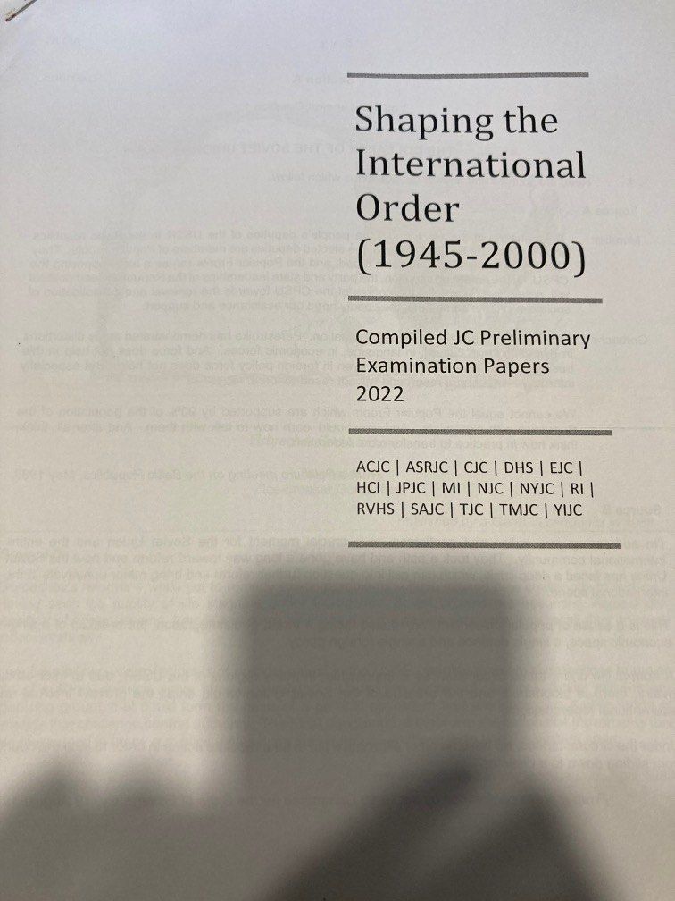 H2 History 2022 Prelim Papers (For paper 1 and paper 2), Hobbies & Toys ...