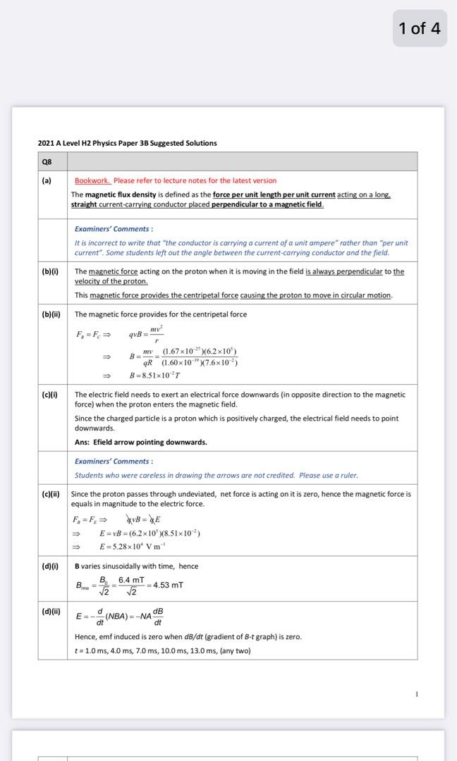 H2 Physics Package (2025 A Level 9749/RJC/NYJC/HCI Summary/ Lecture ...