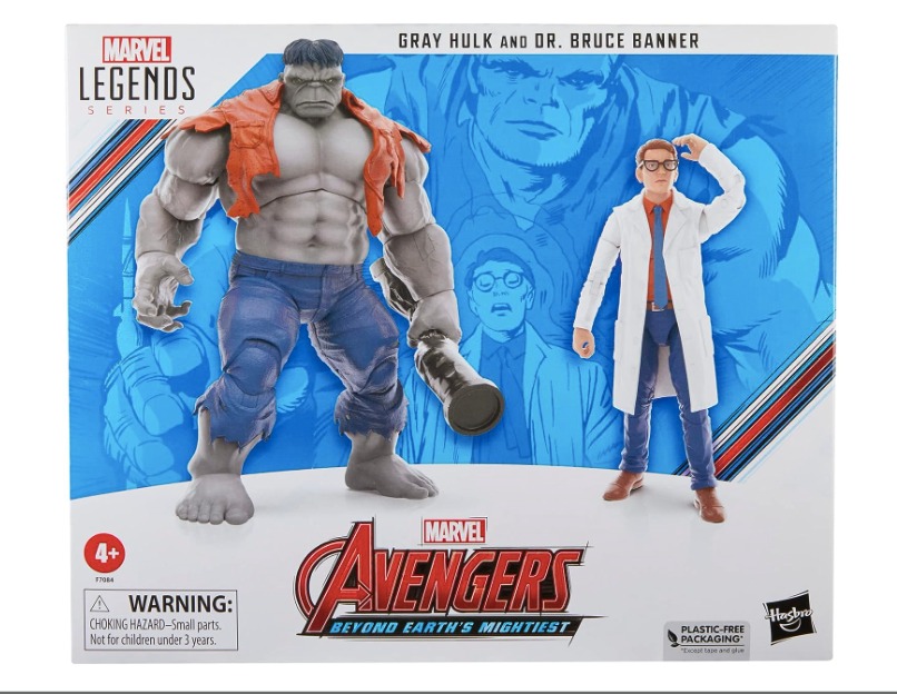 Hasbro Marvel Legends Series Gray Hulk and Dr. Bruce Banner, Avengers ...