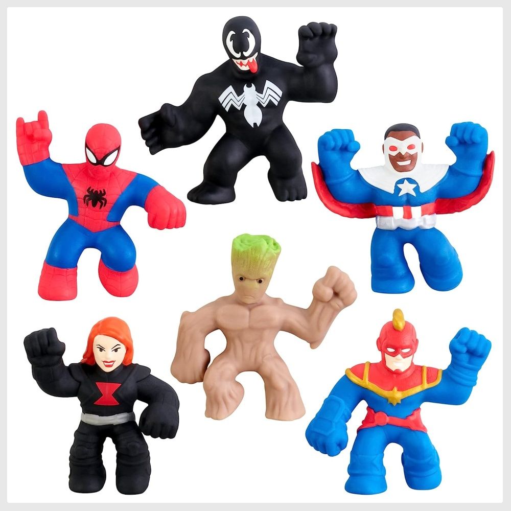 Heroes of Goo Jit Zu Marvel Minis - Mega 6 Pack. 6 Squishy, Stretchy ...