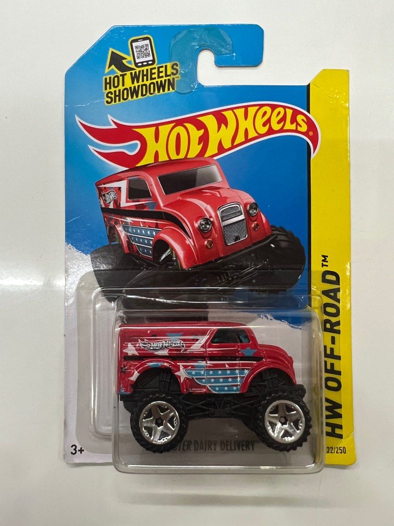 Hotwheels 2013 Off-Road Monster Dairy Delivery (Red), Hobbies & Toys, Toys & Games on Carousell