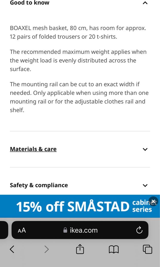 IKEA BOAXEL mesh basket, Furniture & Home Living, Home Improvement ...