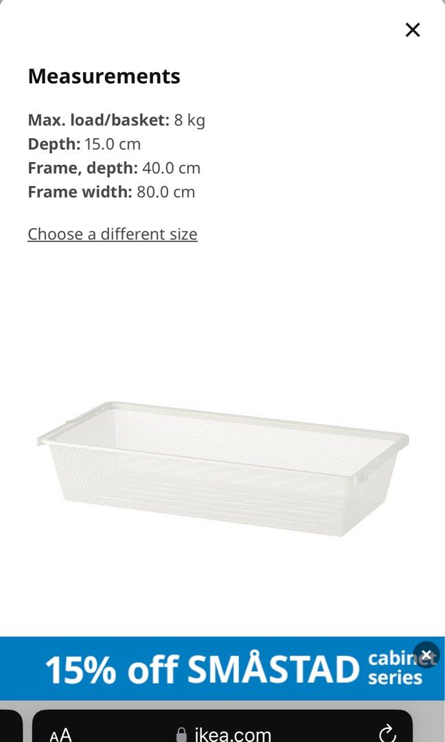 IKEA BOAXEL mesh basket, Furniture & Home Living, Home Improvement ...