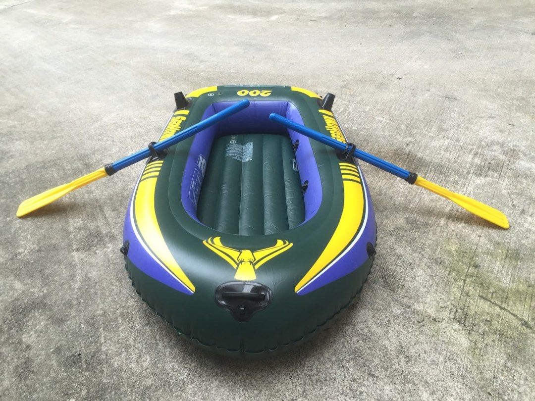 Inflatable Kayak and Dinghy with Air Pump and Oars, Sports Equipment ...