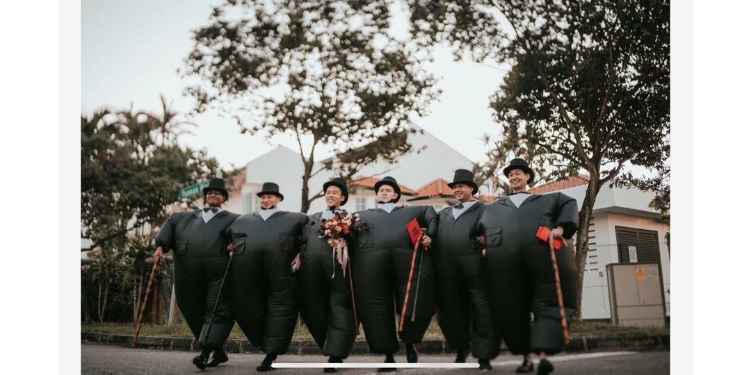 4 x Inflatable Tuxedo Suit Costume (Themed Parties/Halloween/Stag Night ...