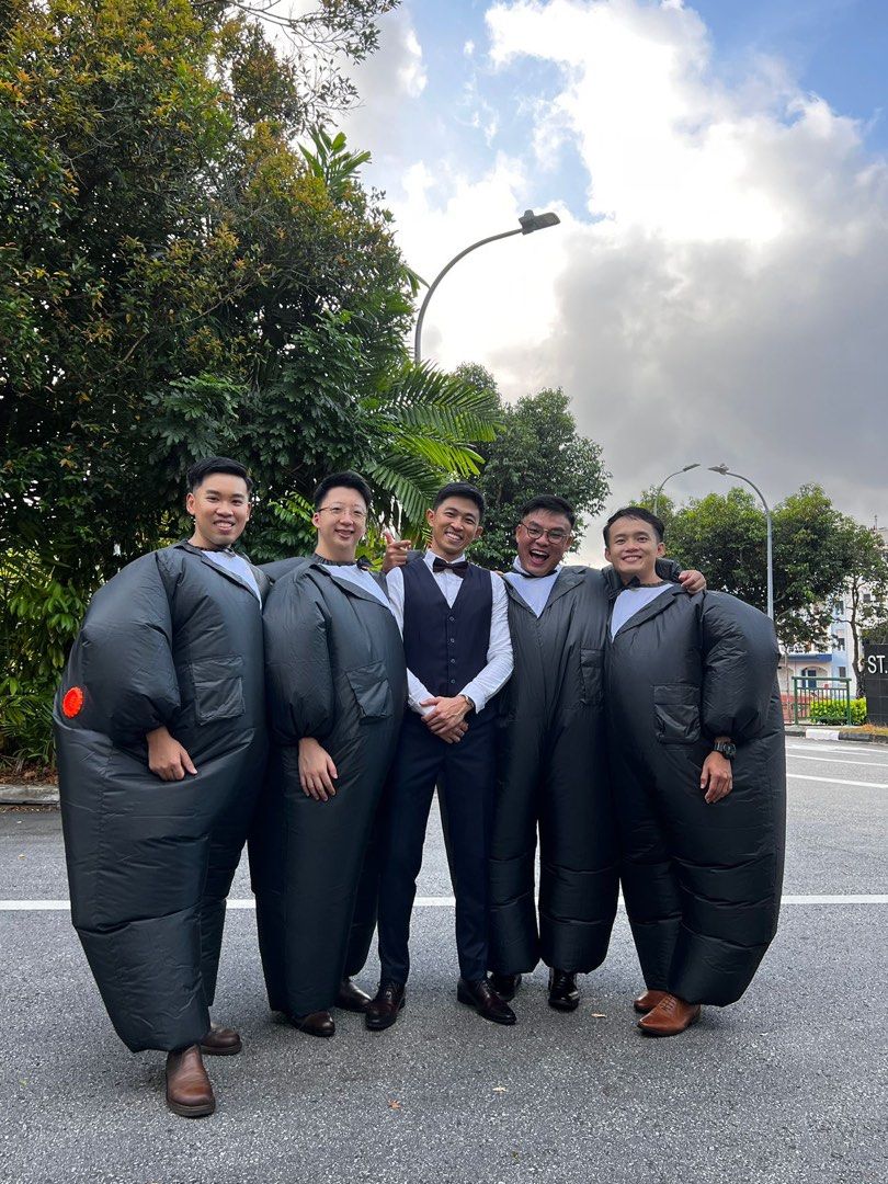 4 x Inflatable Tuxedo Suit Costume (Themed Parties/Halloween/Stag Night ...