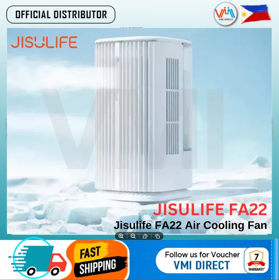 JISULIFE FA22 Air Water Cooling Fan Desk Air Conditioner Fan with 3 ...