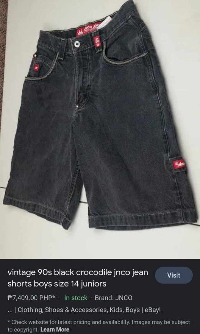 JNCO JORTS CROCODILE CARPENTER SHORT VINTAGE 90S SKATE BRAND Y2K GRUNGE ...