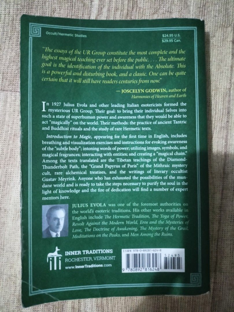 Julius Evola Introduction to Magic, Hobbies & Toys, Books & Magazines ...