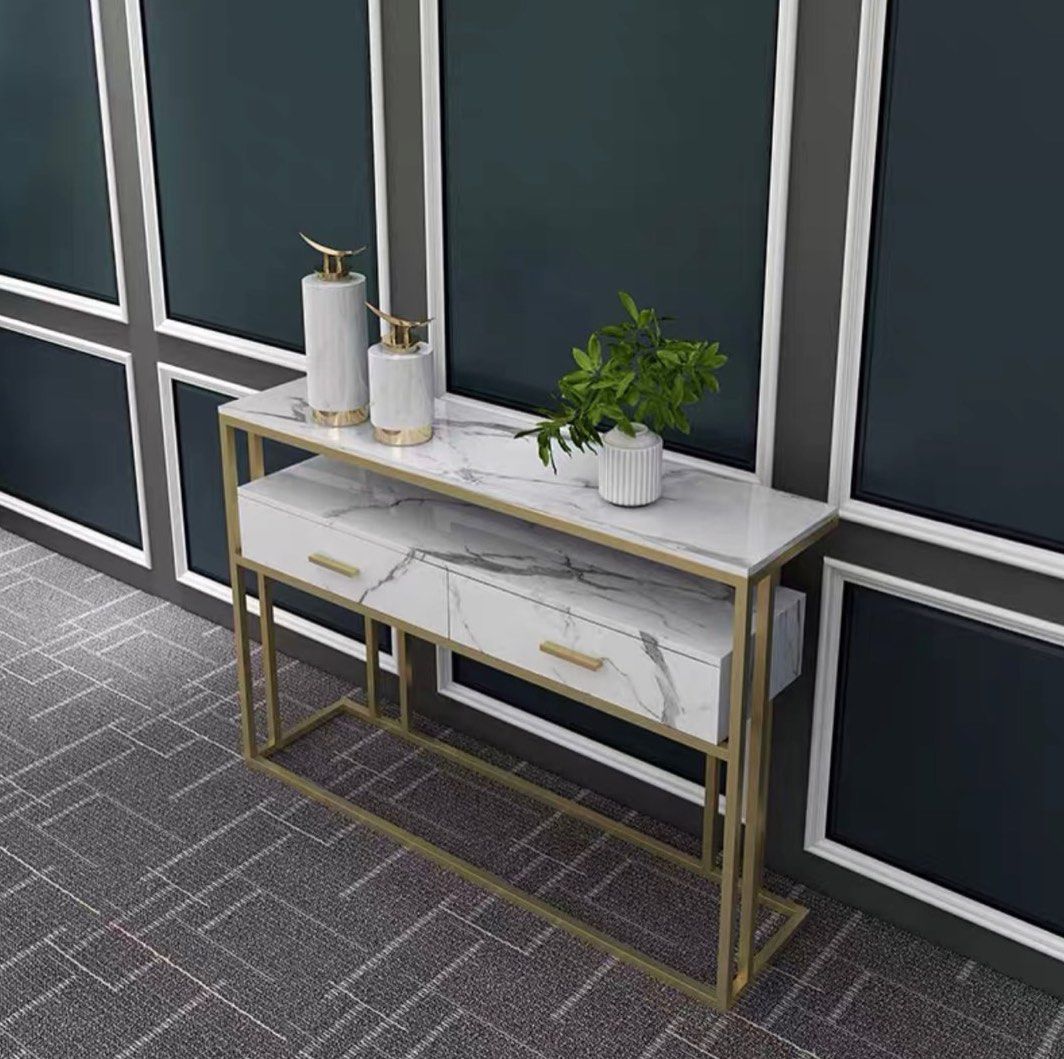 KALIE Modern Marble Console Table, Furniture & Home Living, Furniture ...