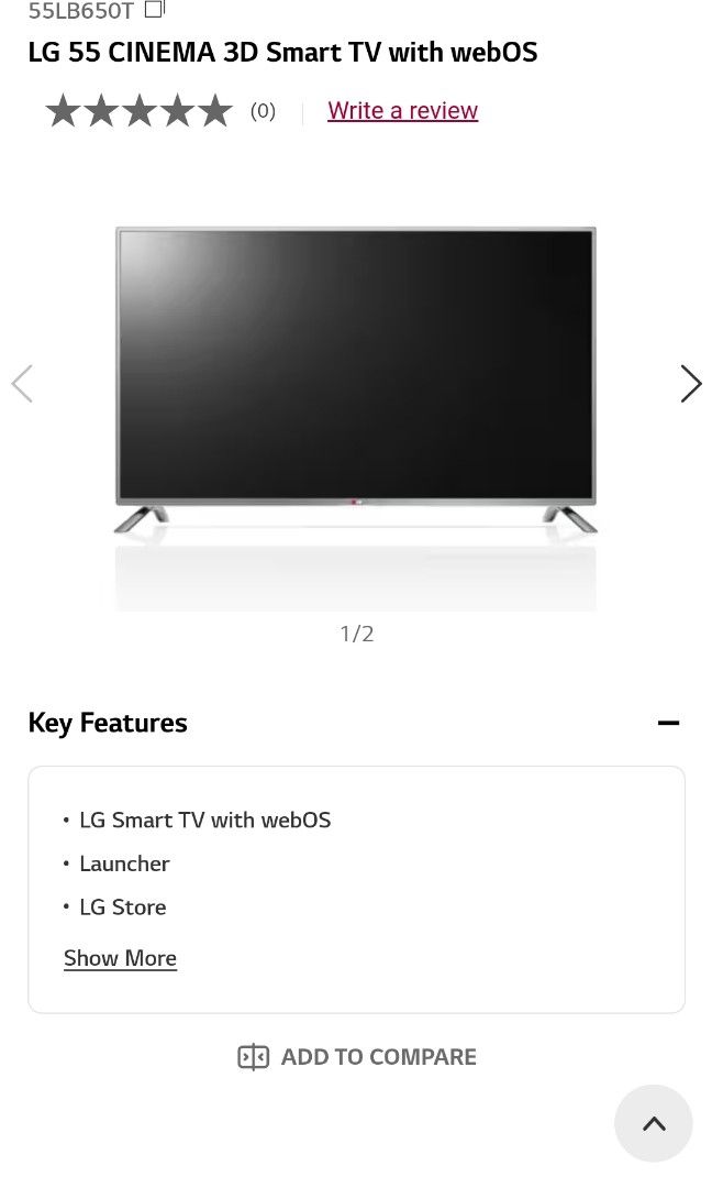 LG 55 CINEMA 3D Smart TV with webOS, TV & Home Appliances, TV ...